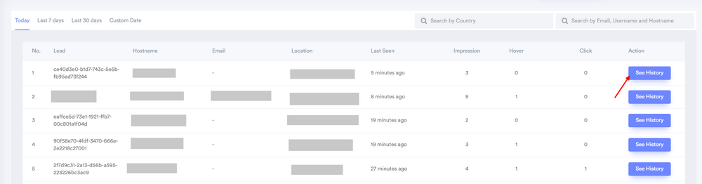 Visitor History Check Website visitor data & how they engaged with your ...