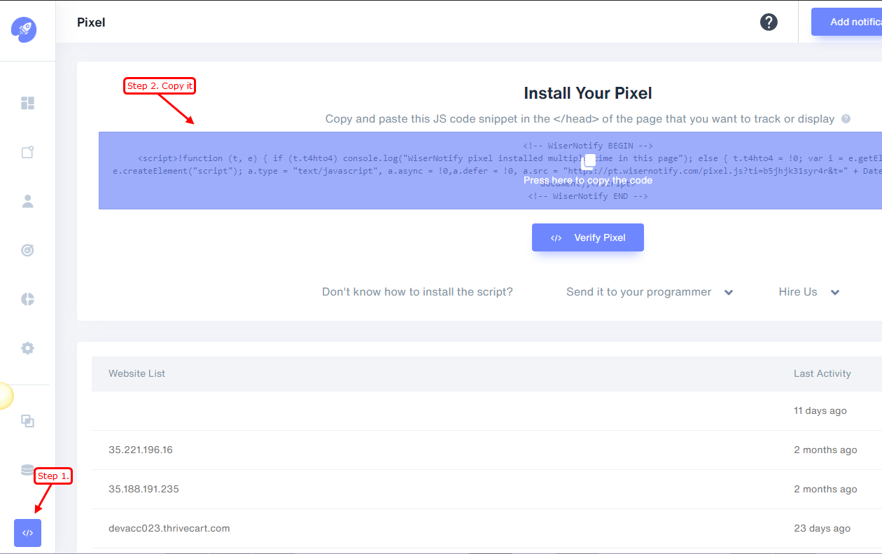 How to install pixel code on a custom website or HTML site?